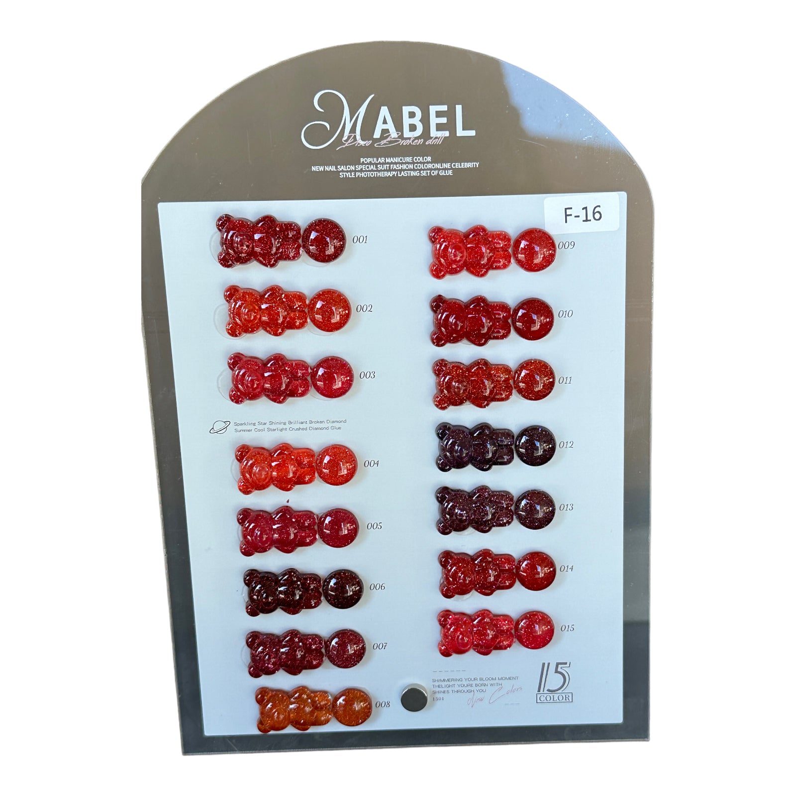 Mabel Gel 15 Glitter Gel Colors - F16 – Sunshine Nail Supply